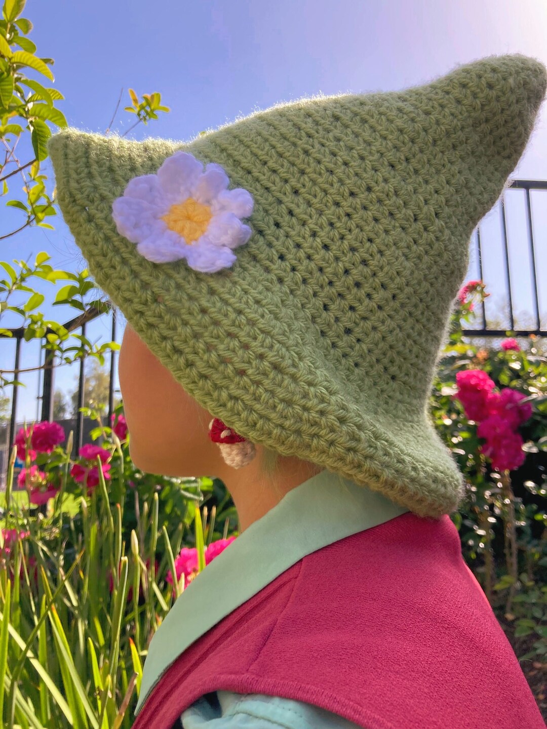 PATTERN Crochet Snufkin Flower Witch Goblin Hat - Etsy