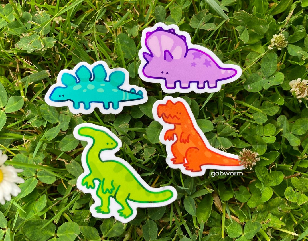 Dinosaur Sticker Set | Cute Dino Vinyl Waterproof Decal Stationery - Etsy