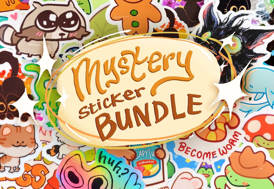 Cute Mystery Sticker Bundle | Waterproof Vinyl Decals - Etsy