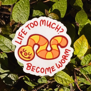 Worm Sticker Set | Funny Meme Bookworm Bug Waterproof Decal Stationery ...