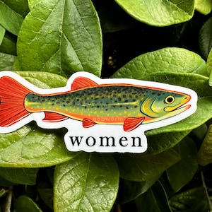 Women Trout | Silly Fishing Meme Waterproof Decal Stationery - Etsy