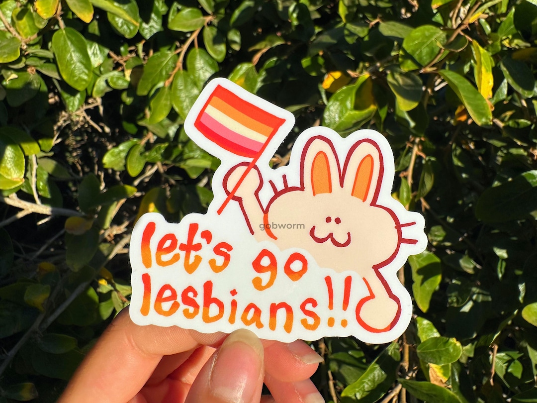 Lets Go Lesbians Rabbit Sticker | Silly Pride LGBTQ+ Sapphic Meme Waterproof Decal Stationery - Etsy