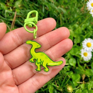 Dinosaur Acrylic Keychain | Cute Dino Clear 1 Inch Double-sided Charm ...