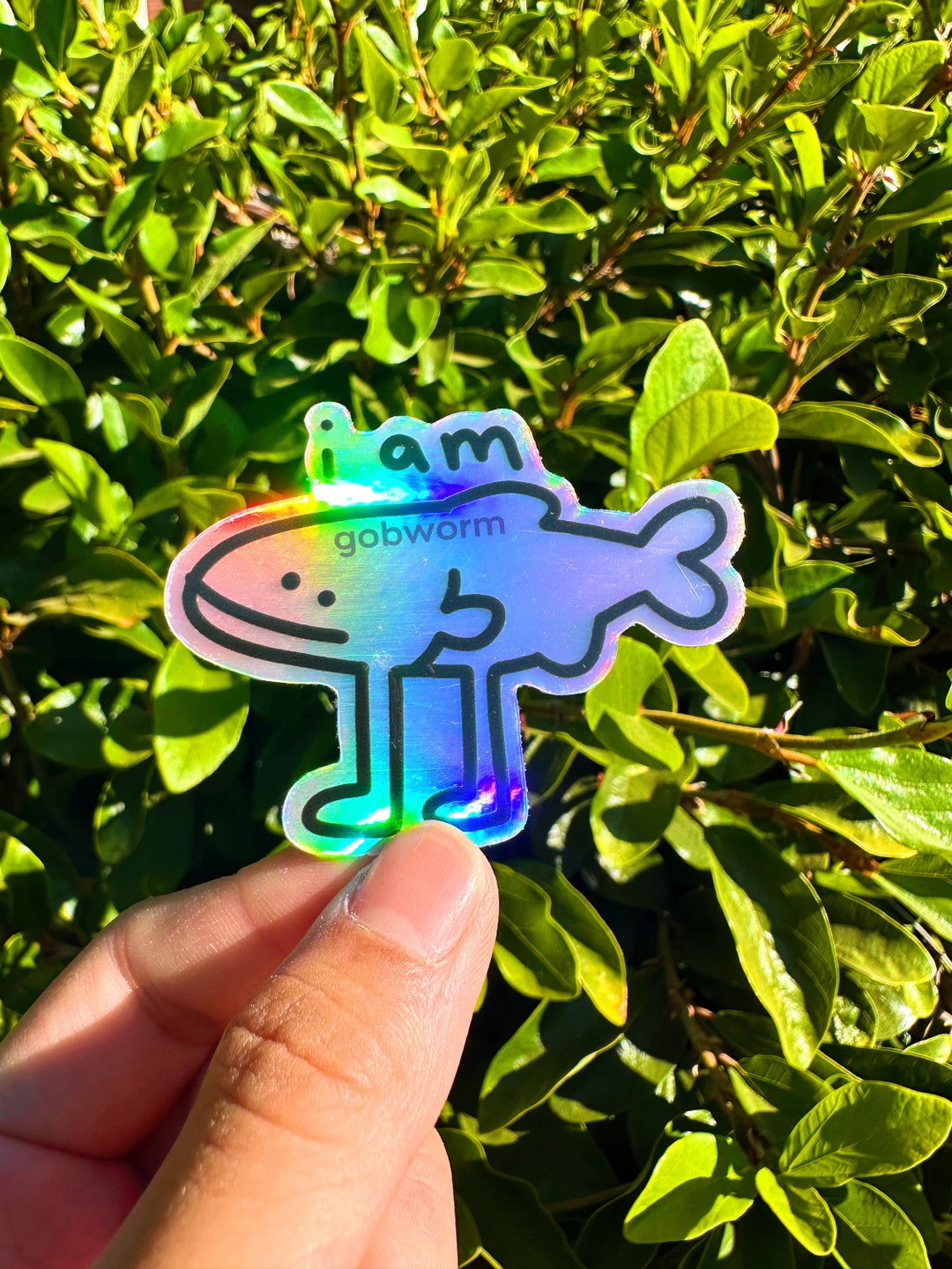 I Am Fish - Shiny Holographic Fish Sticker | Funny Meme Waterproof ...