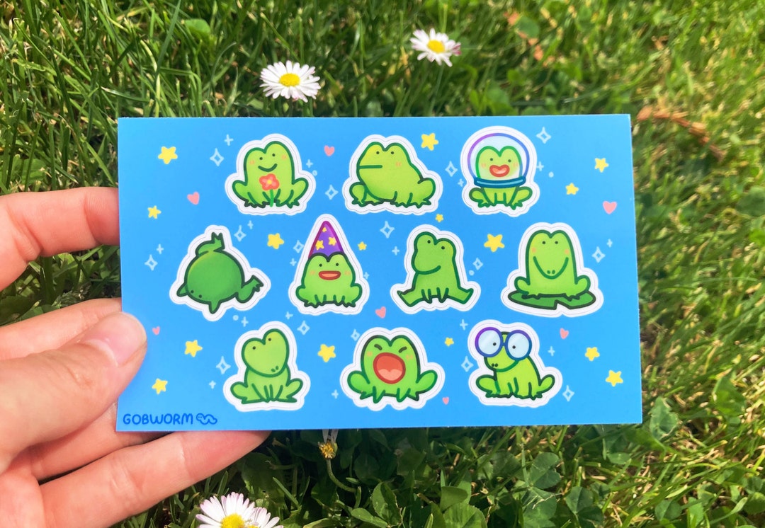 Frog Mini Sticker Sheet | Cute Cottagecore Animal Froggy Toad ...