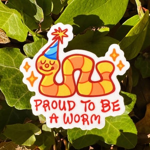 Worm Sticker Set | Funny Meme Bookworm Bug Waterproof Decal Stationery ...