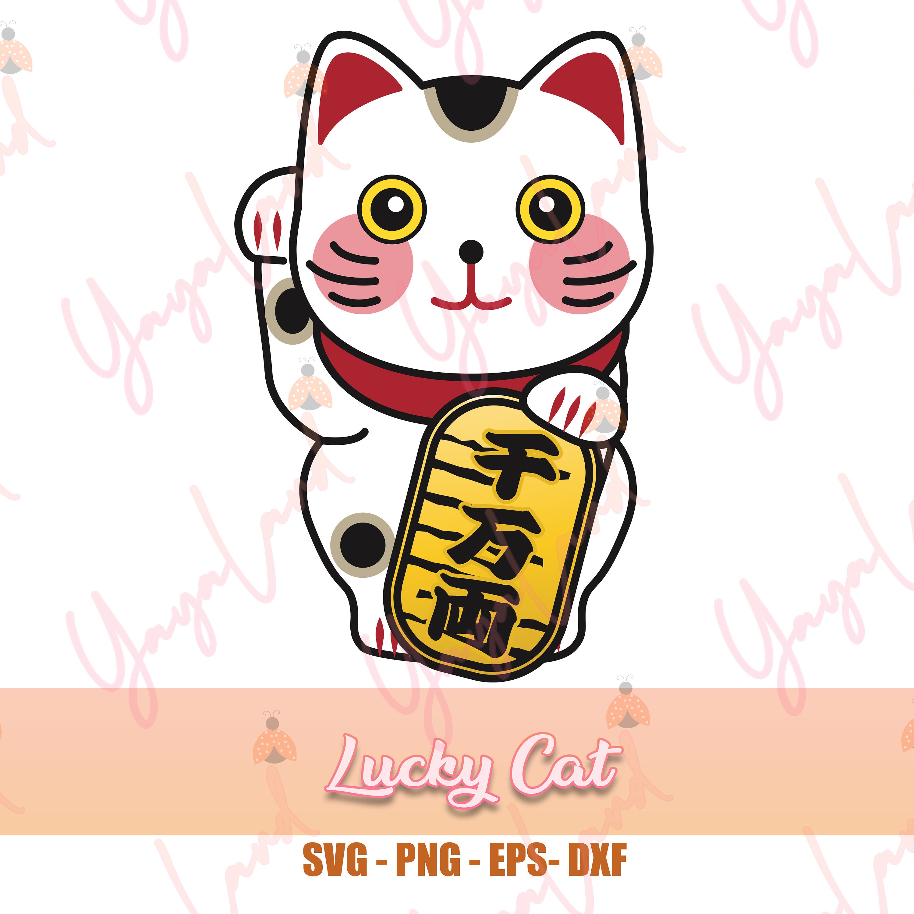Lucky Cat SVG File for Cricut Maneki Neko Svg Japanese Lucky Fortune ...