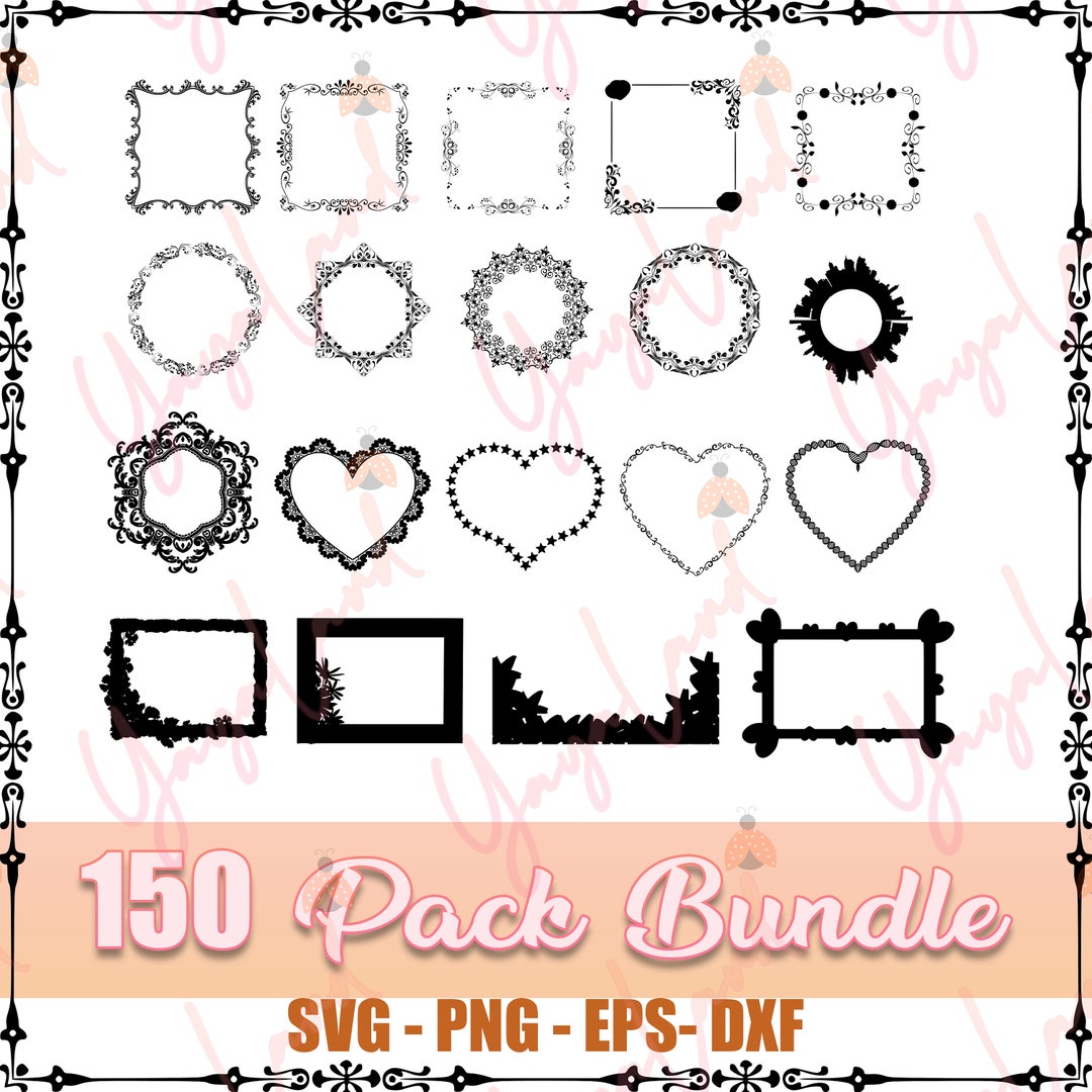 150 Border Frames SVG File for Cricut Floral Border Svg Square Frame - Etsy