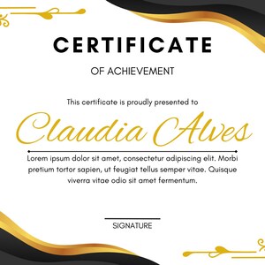Gold Black Certificate of Achievement Template, Elegant Award Template ...
