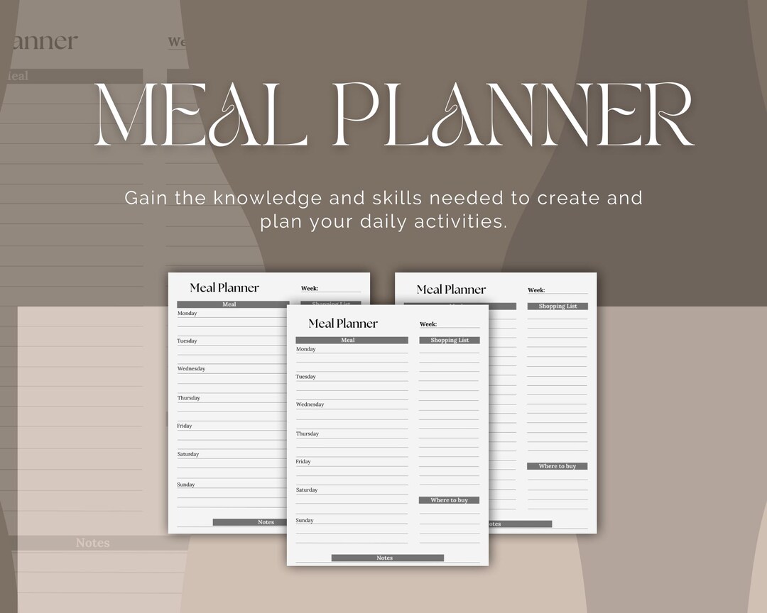 Elegant Weekly Meal Planner, Sophisticated and Handy Meal Scheduling ...