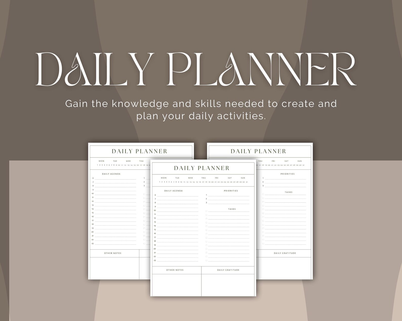 Customizable and Printable Daily Planner, Minimalist Fitness Tracker ...