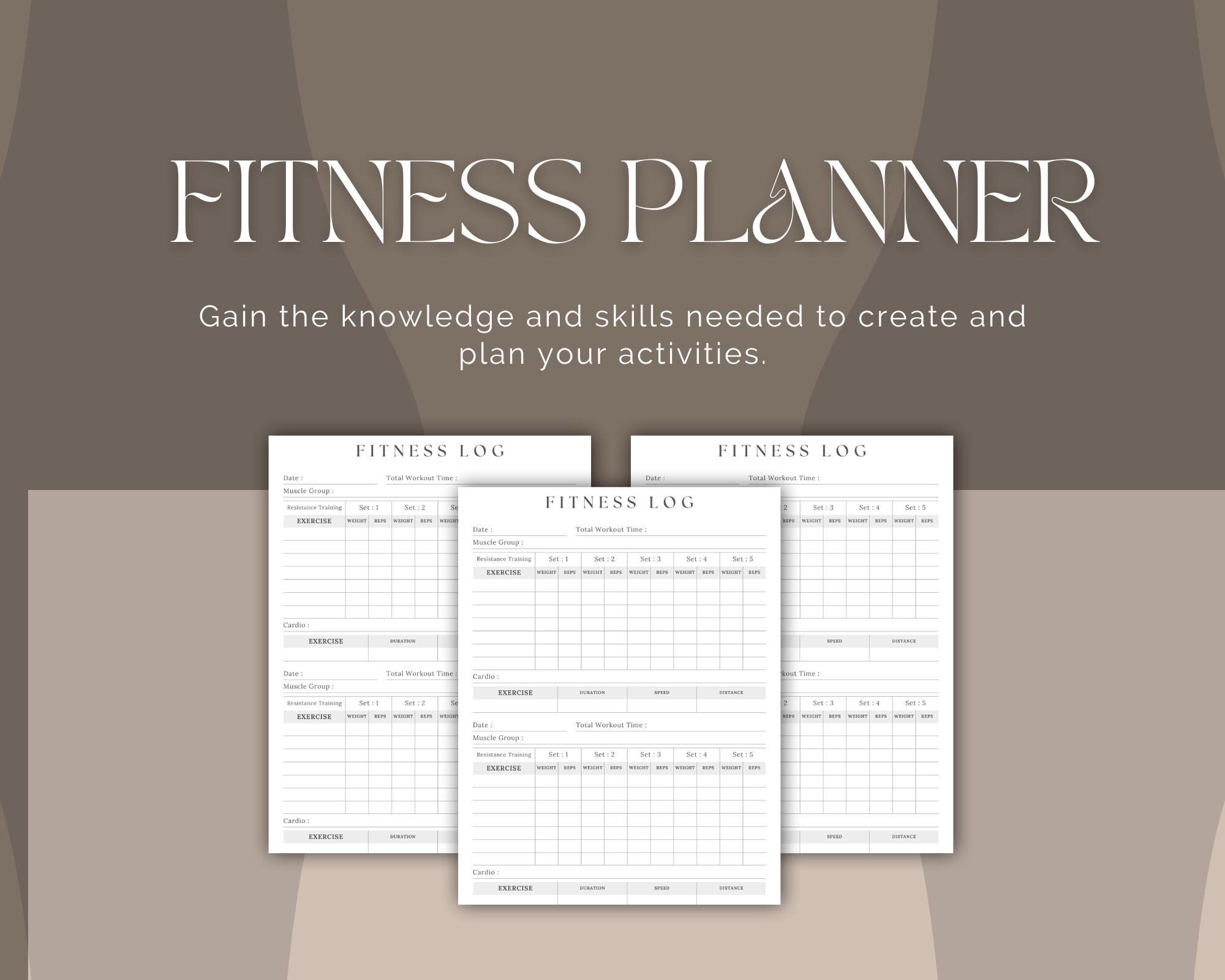 Editable Workout Log Sheet, Simple Black & White Design, Daily Fitness ...