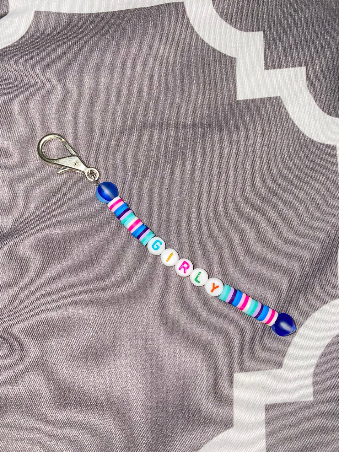 Girly Clay Bead Keychain - Etsy