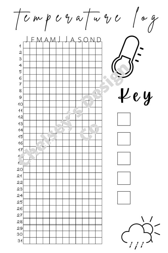 Temperature Log - Etsy