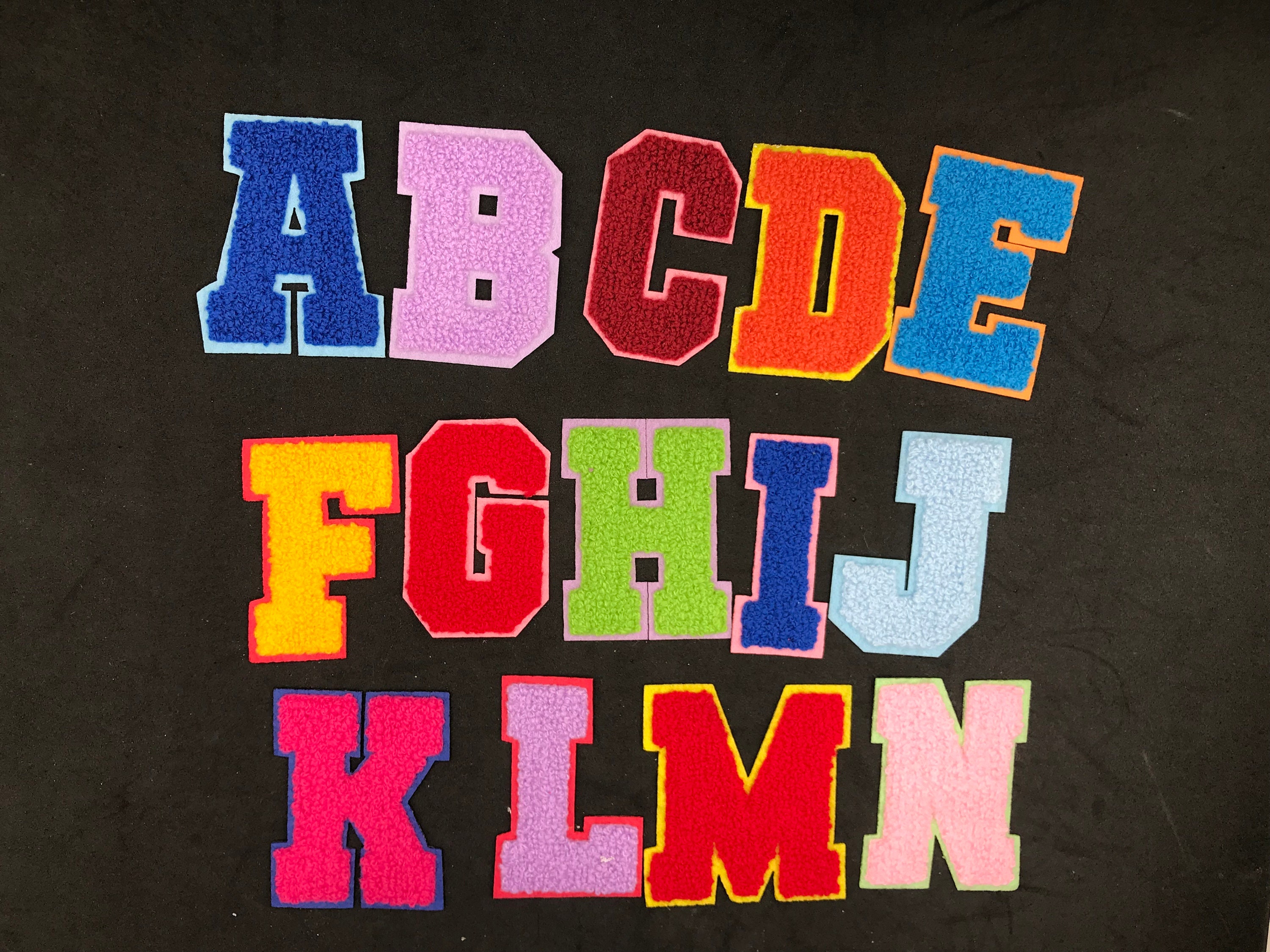 Multi-color Chenille Letters Iron On or Sew On.....2 3/4 - Etsy