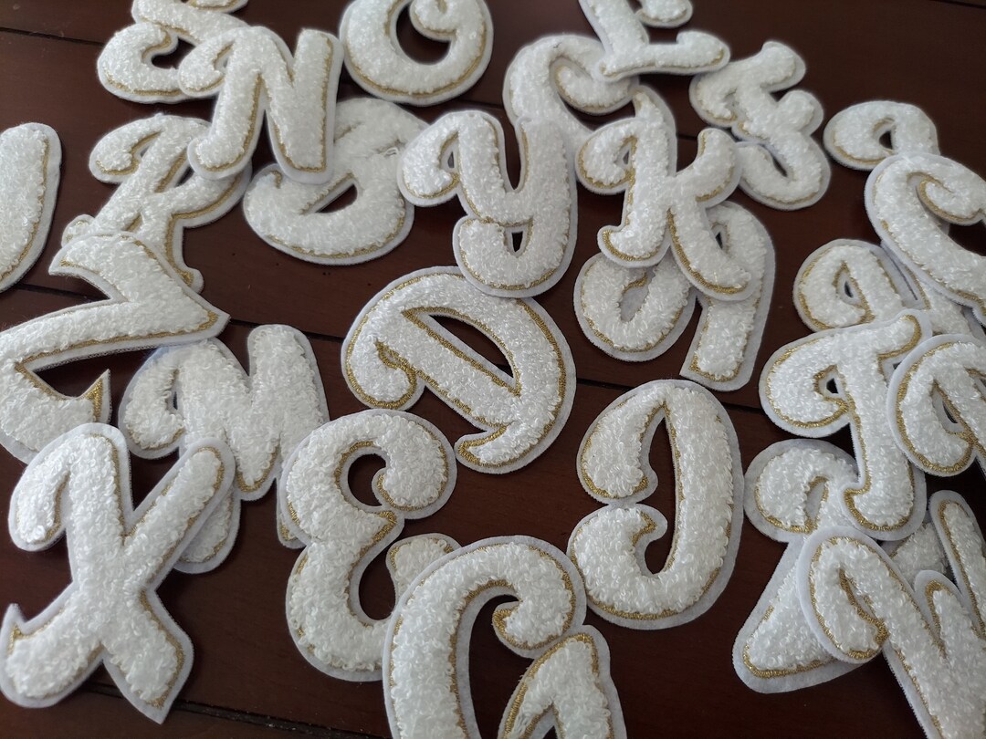 2 3/4 Inch Beautiful Cursive Bright White Chenille Letters With ...