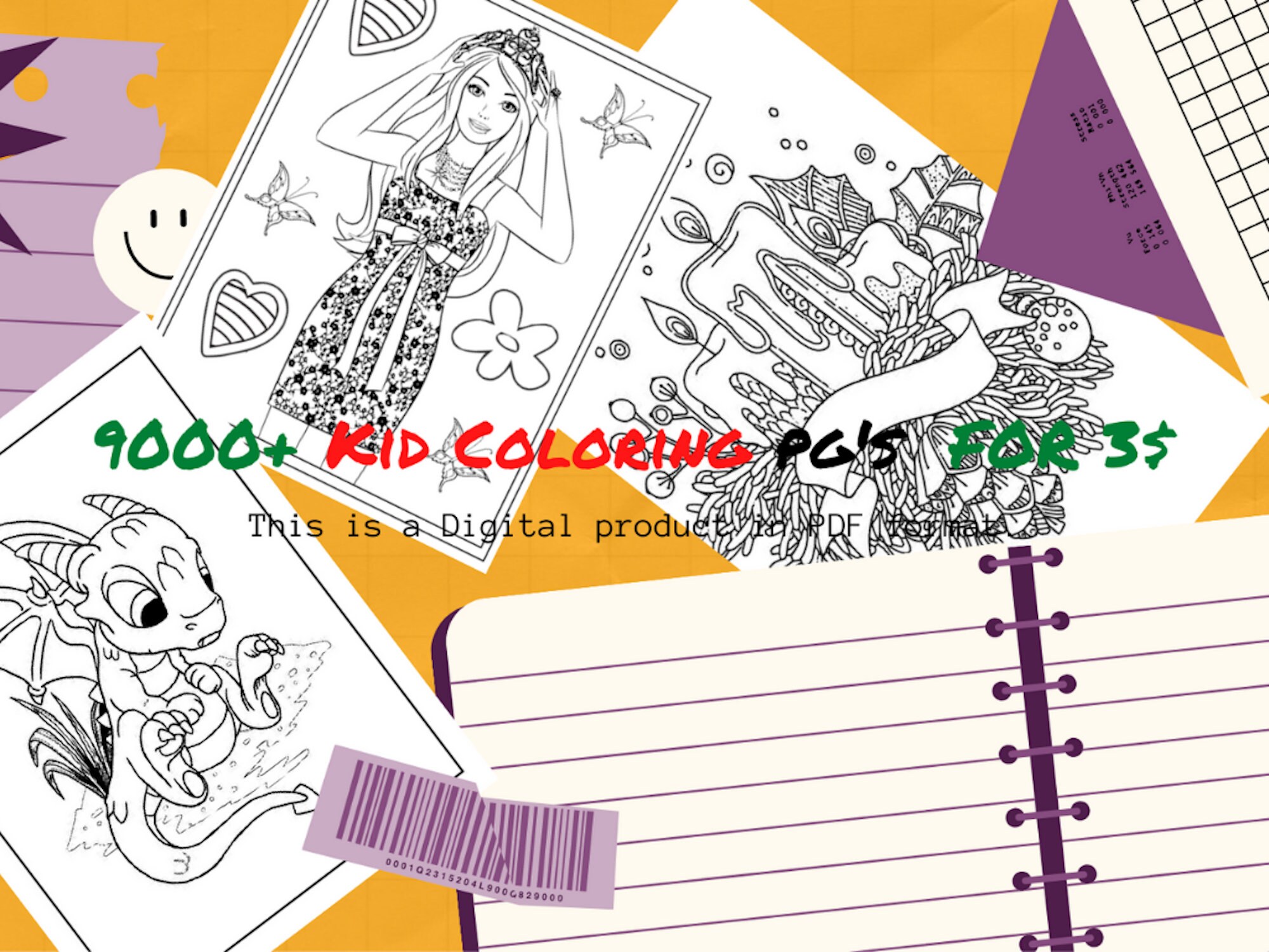 Children's Colouring Pages (+9000 Sheets) - Etsy