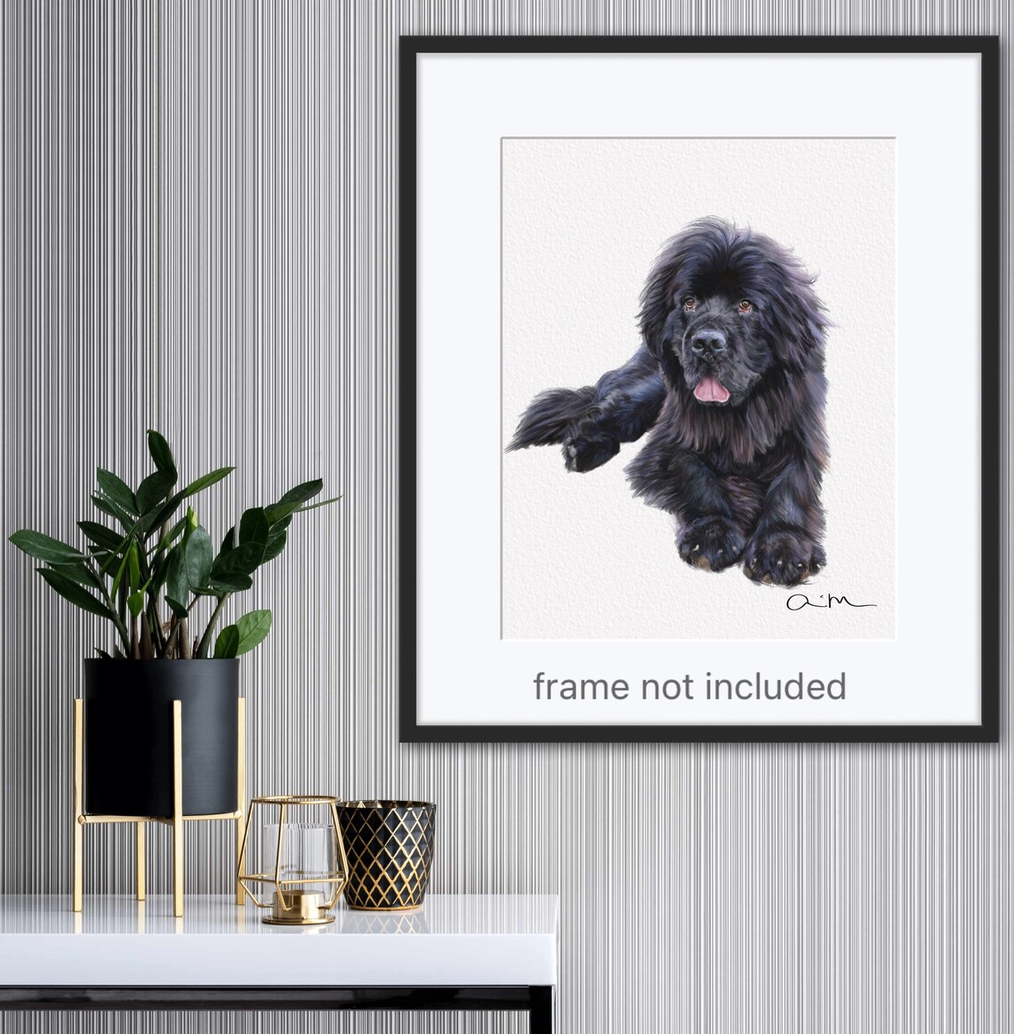 Newfoundland Dog Portrait Fine Art Print - Etsy
