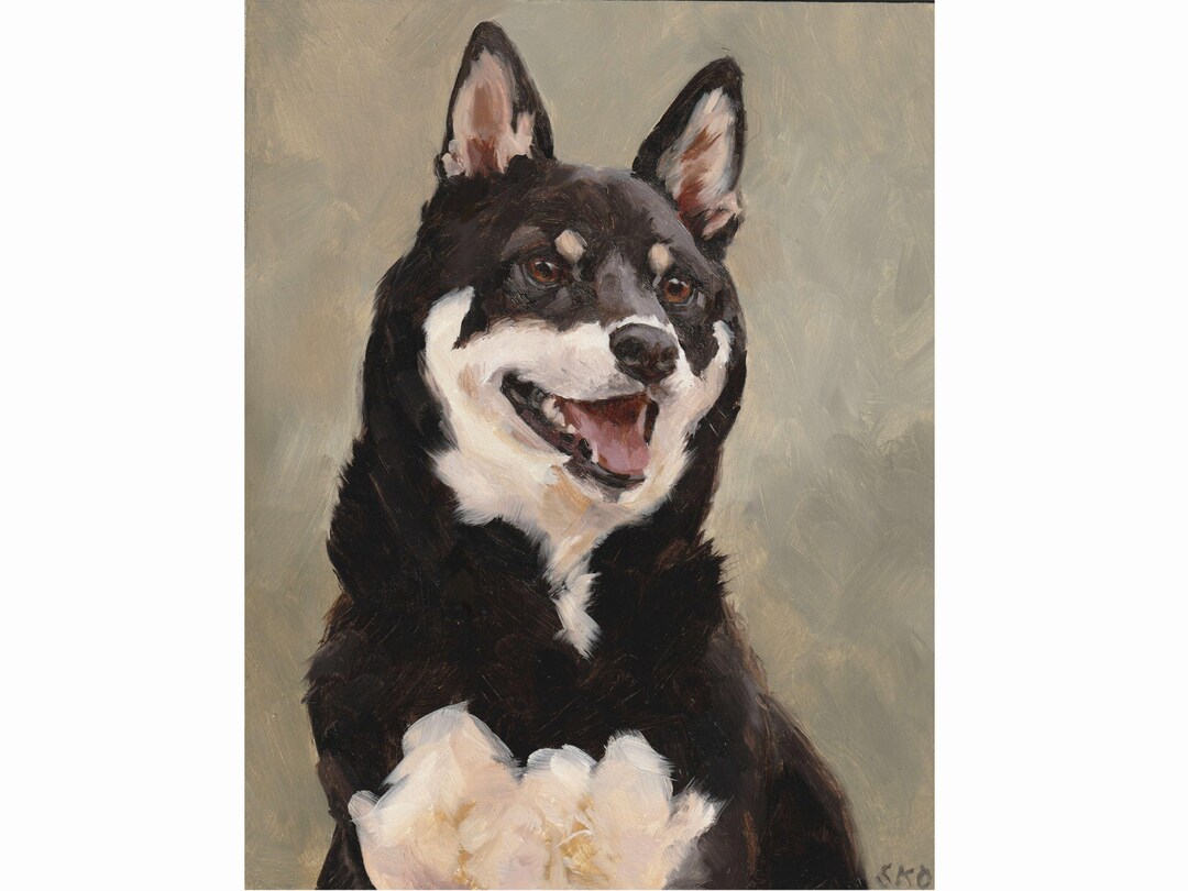 Hand Painted Shiba Inu Dog Oil Portrait - Etsy
