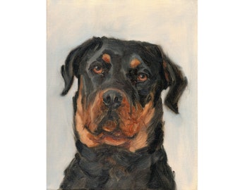 Rottweiler Dog Oil Painting on Canvas Realistic Dog Wall Art - Etsy