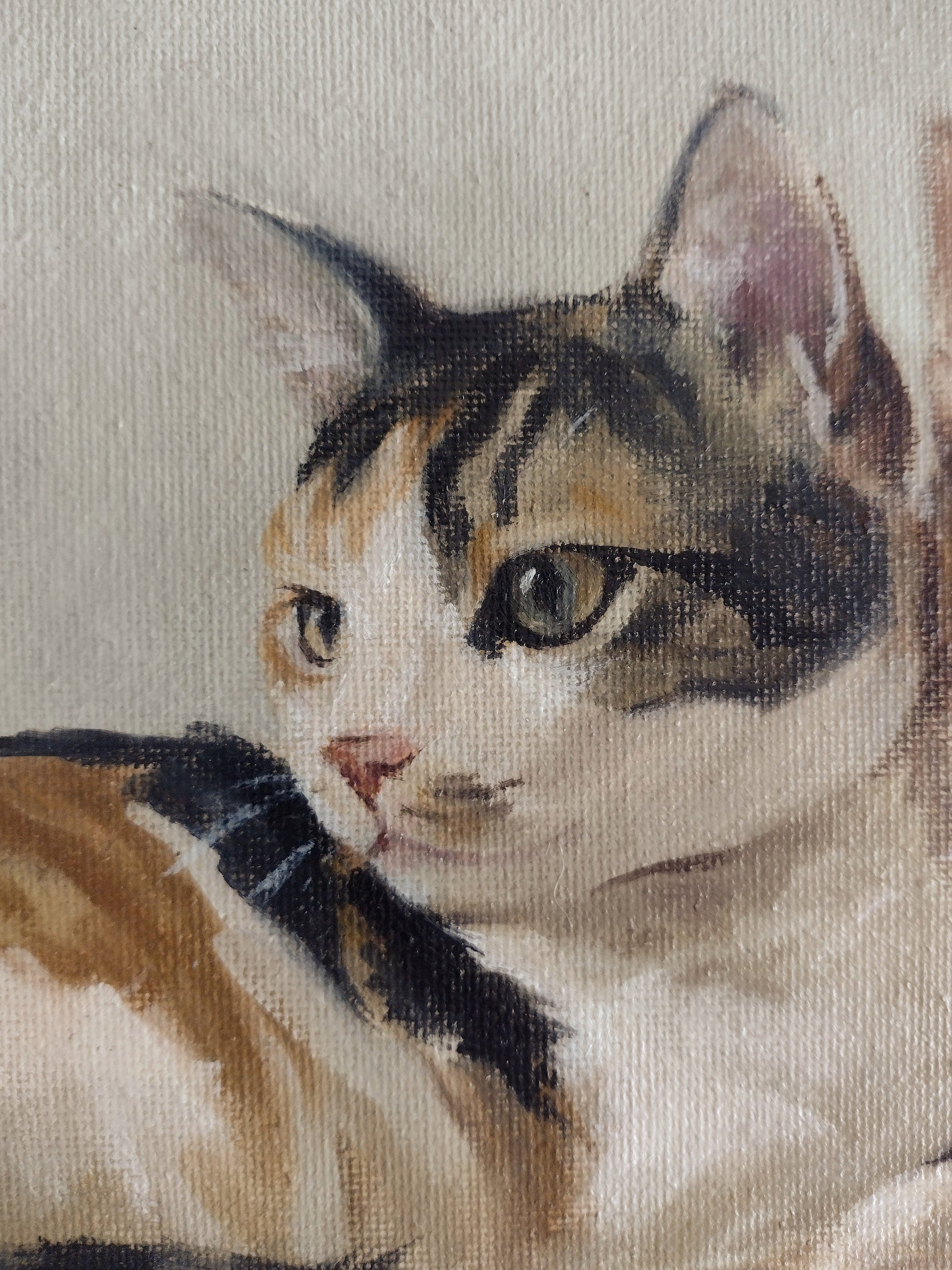 Two Cats Oil on Canvas Original Oil Painting 20x20cm - Etsy UK