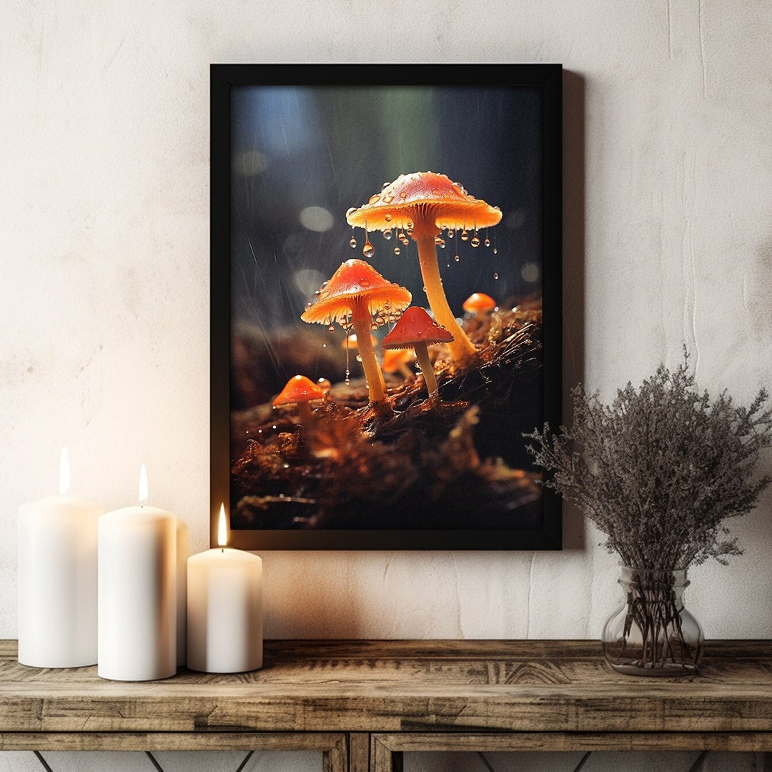 Mushrooms in the Rain Mushroom Poster Funghi Wall Art - Etsy