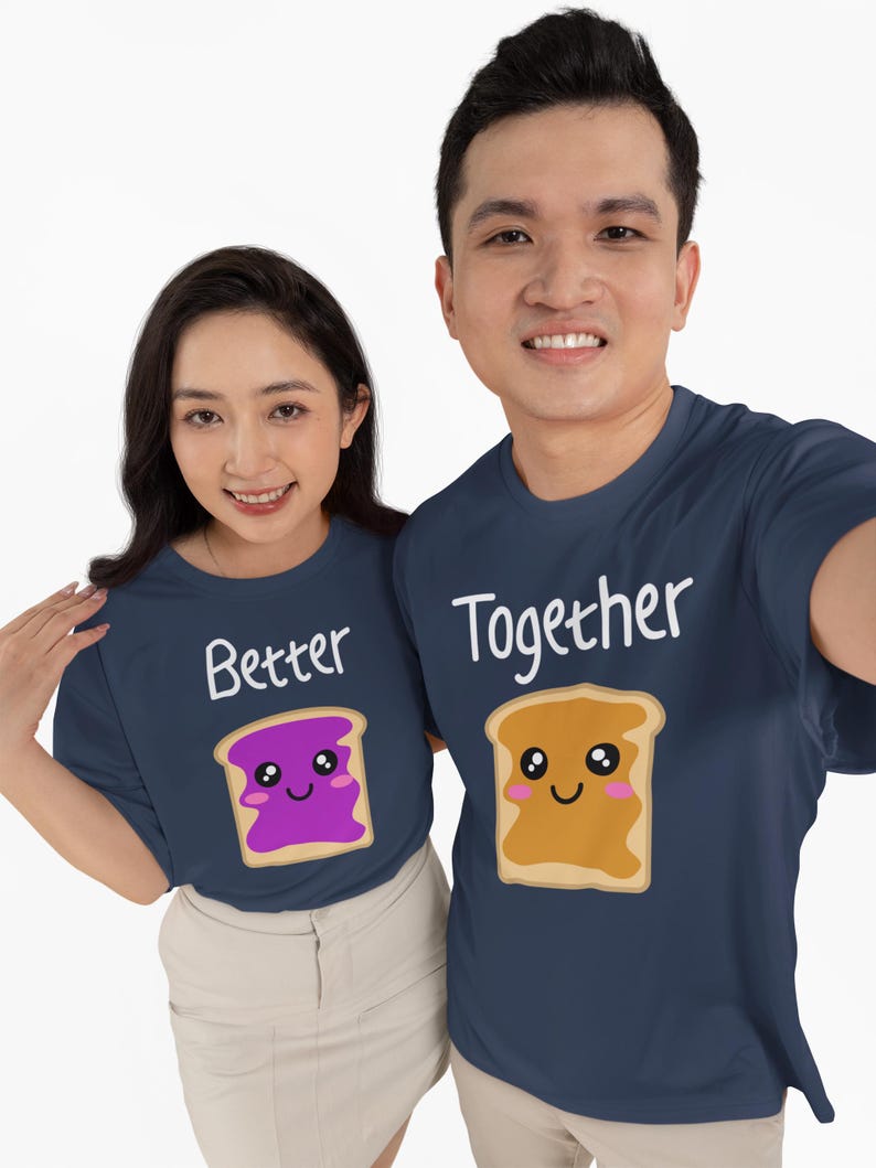 Peanut Butter and Jelly Matching Couple Shirts, Cute PB&J Best Friends ...