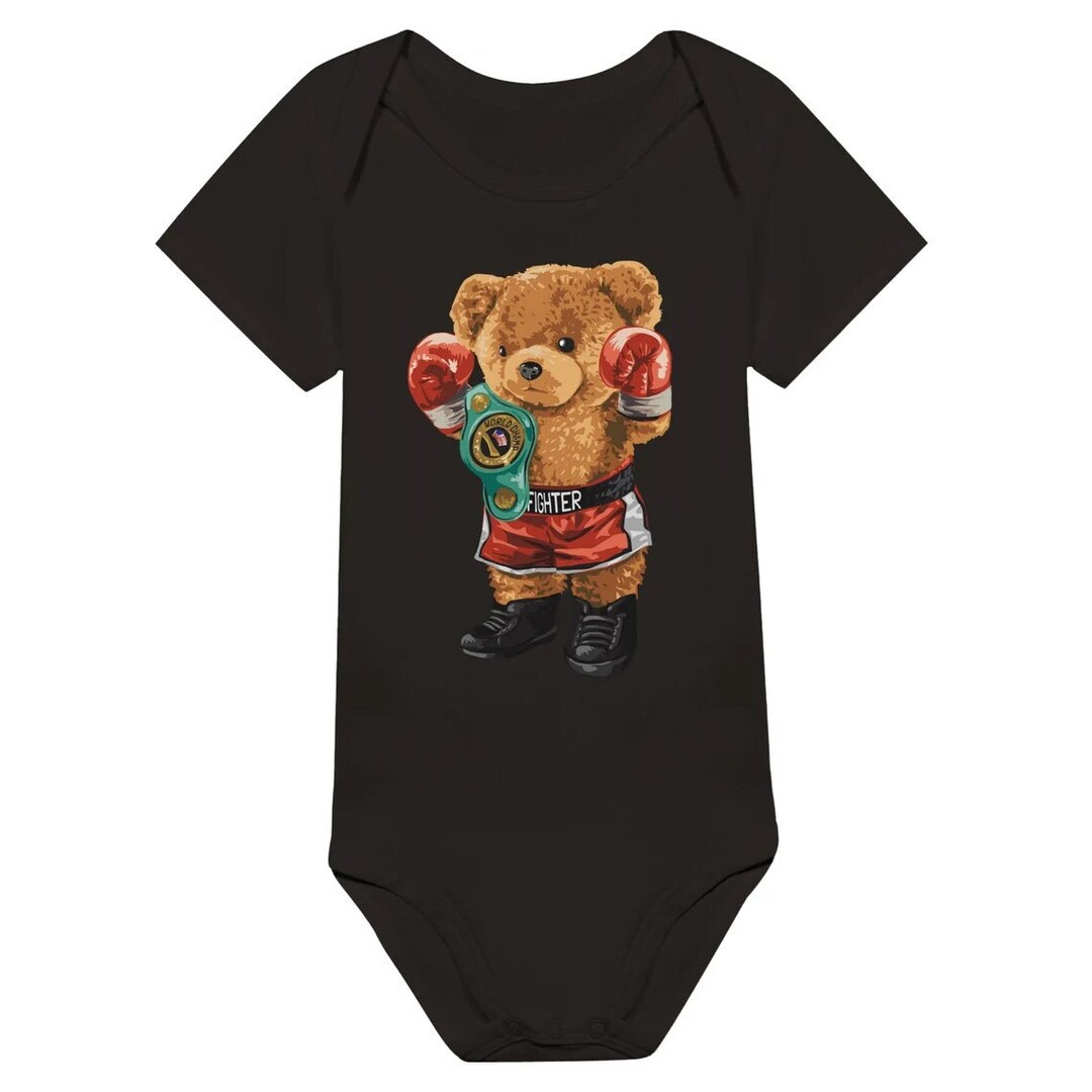 Boxing Bear Baby Shirt, Cute Animal Baby Bodysuits, Sporty Baby Apparel ...