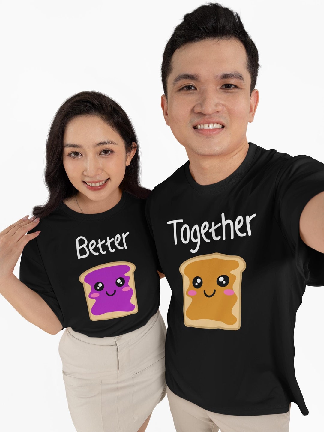 Peanut Butter and Jelly Matching Couple Shirts, Cute PB&J Best Friends ...