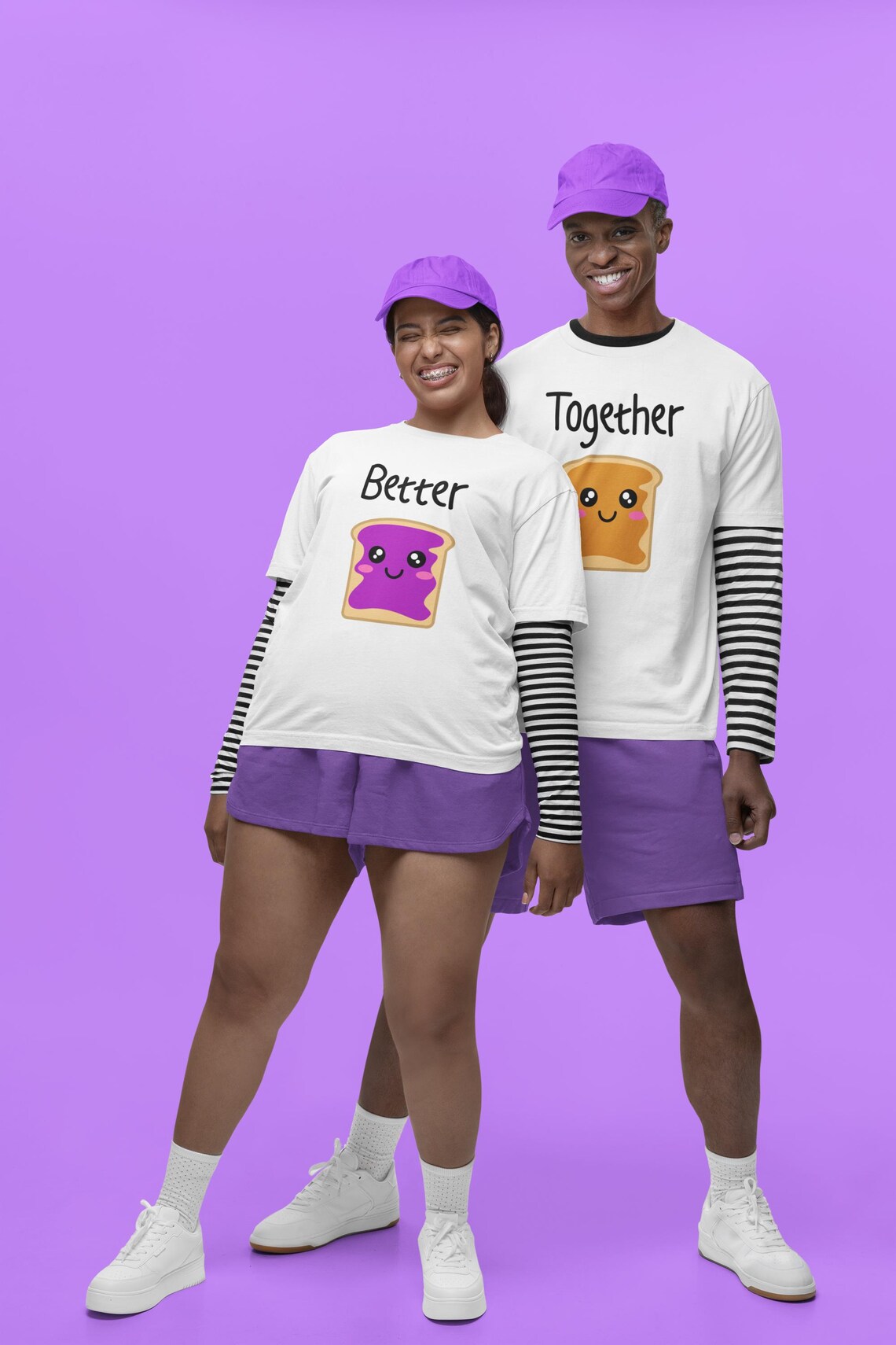 Peanut Butter and Jelly Matching Couple Shirts, Cute PB&J Best Friends ...