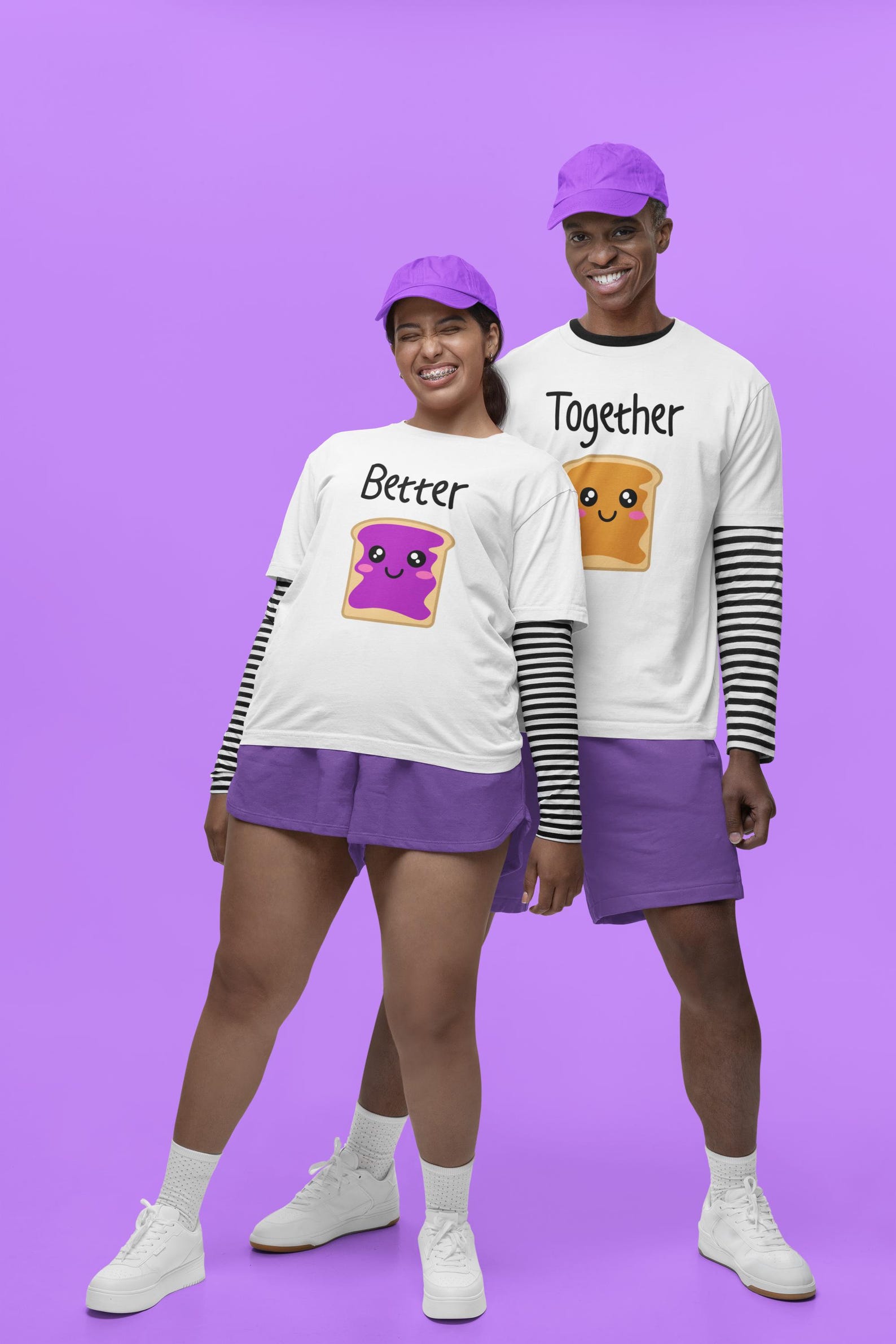 Peanut Butter and Jelly Matching Couple Shirts, Cute PB&J Best Friends ...