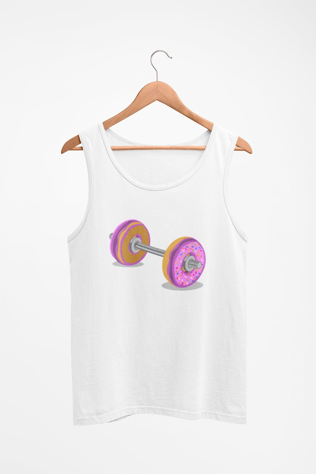 Donut Barbell Tank Top, Gym Tank Top for Weightlifting Enthusiasts ...