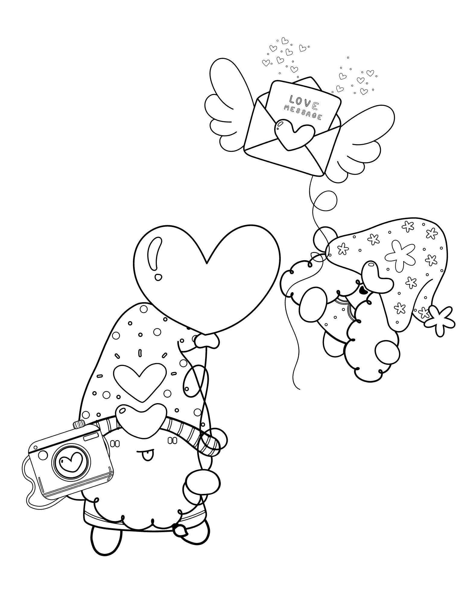Valentines Coloring Page - Etsy