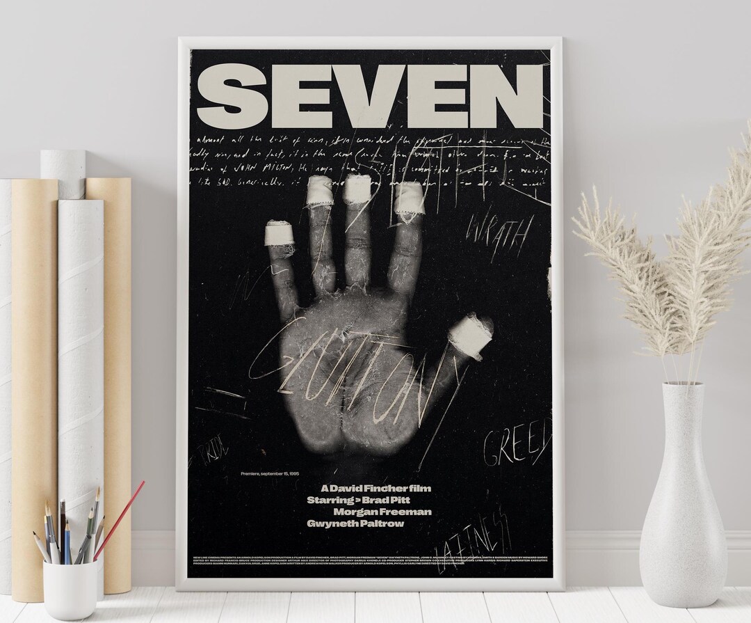 Seven Movie Poster: David Fincher Film, Minimalist Wall Art Print - Etsy