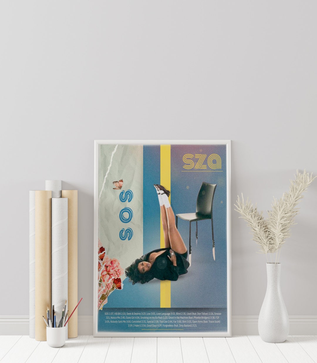 SZA Poster Sza SOS Poster SZA Album Cover Poster Wall Art Print Custom ...