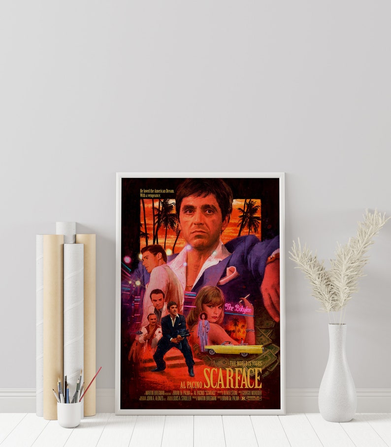 Scarface Poster Brian De Palma Custom Poster Vintage - Etsy