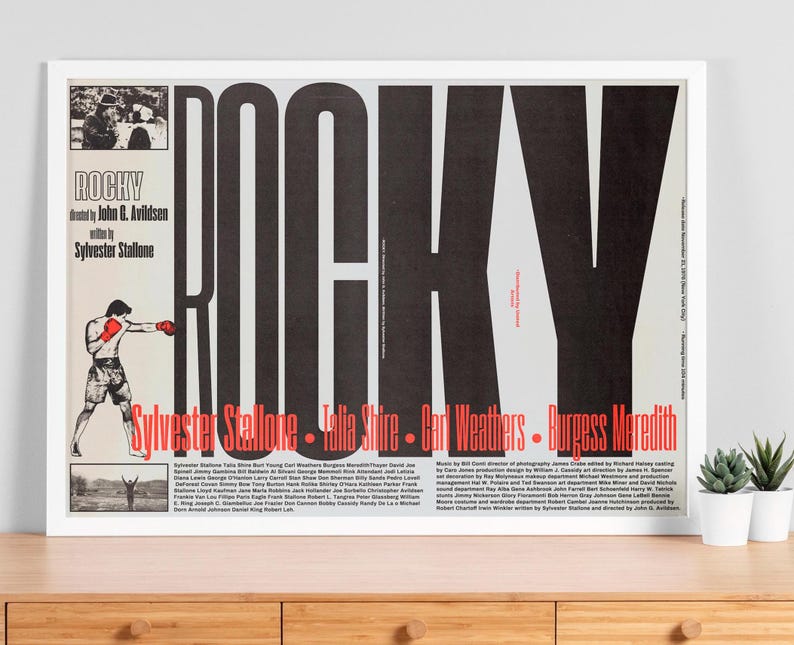 Rocky Movie Poster: Minimalist Vintage Wall Art Print - Etsy