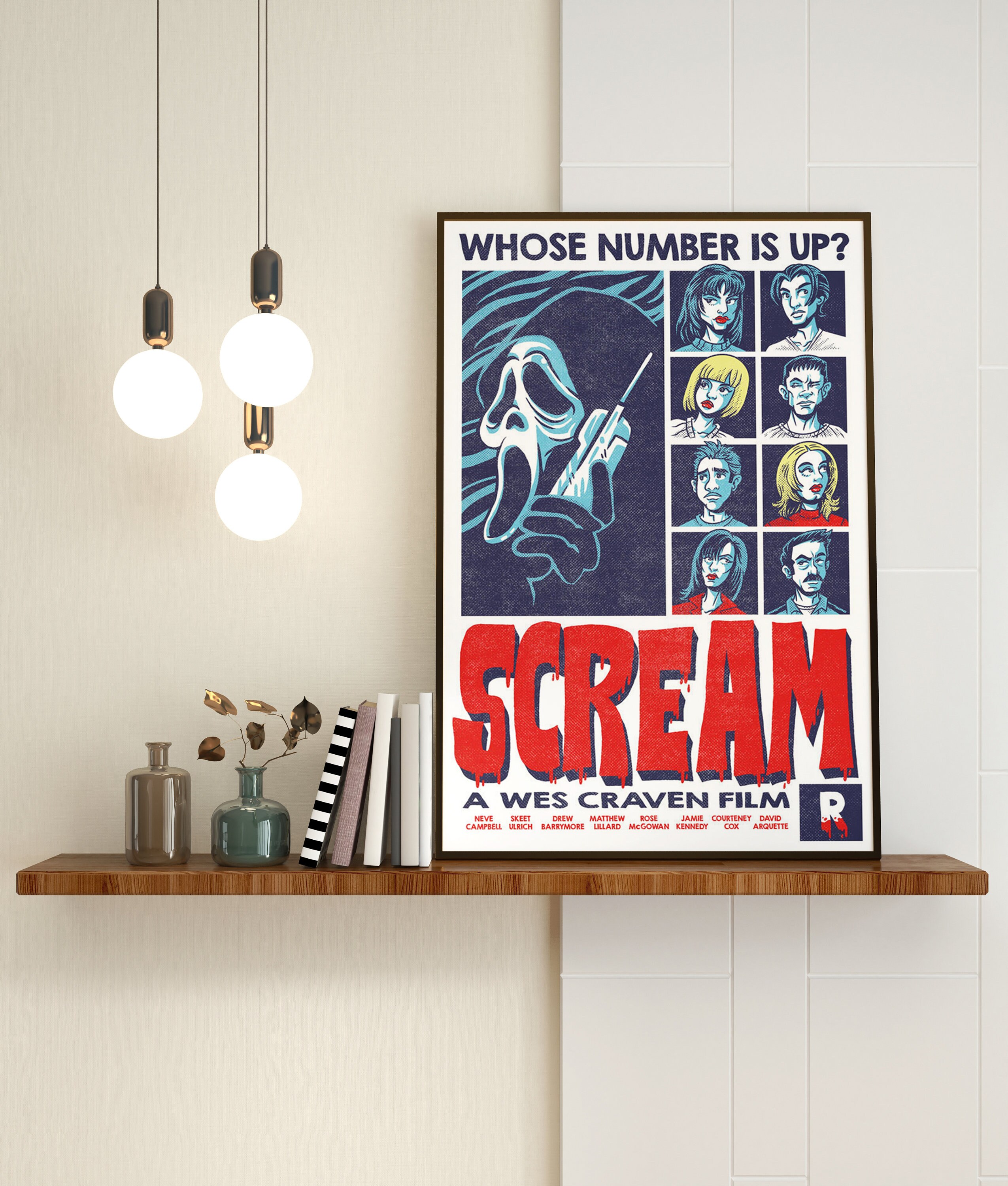 Scream Poster Wes Craven Minimalist Movie Poster Vintage Retro Art ...