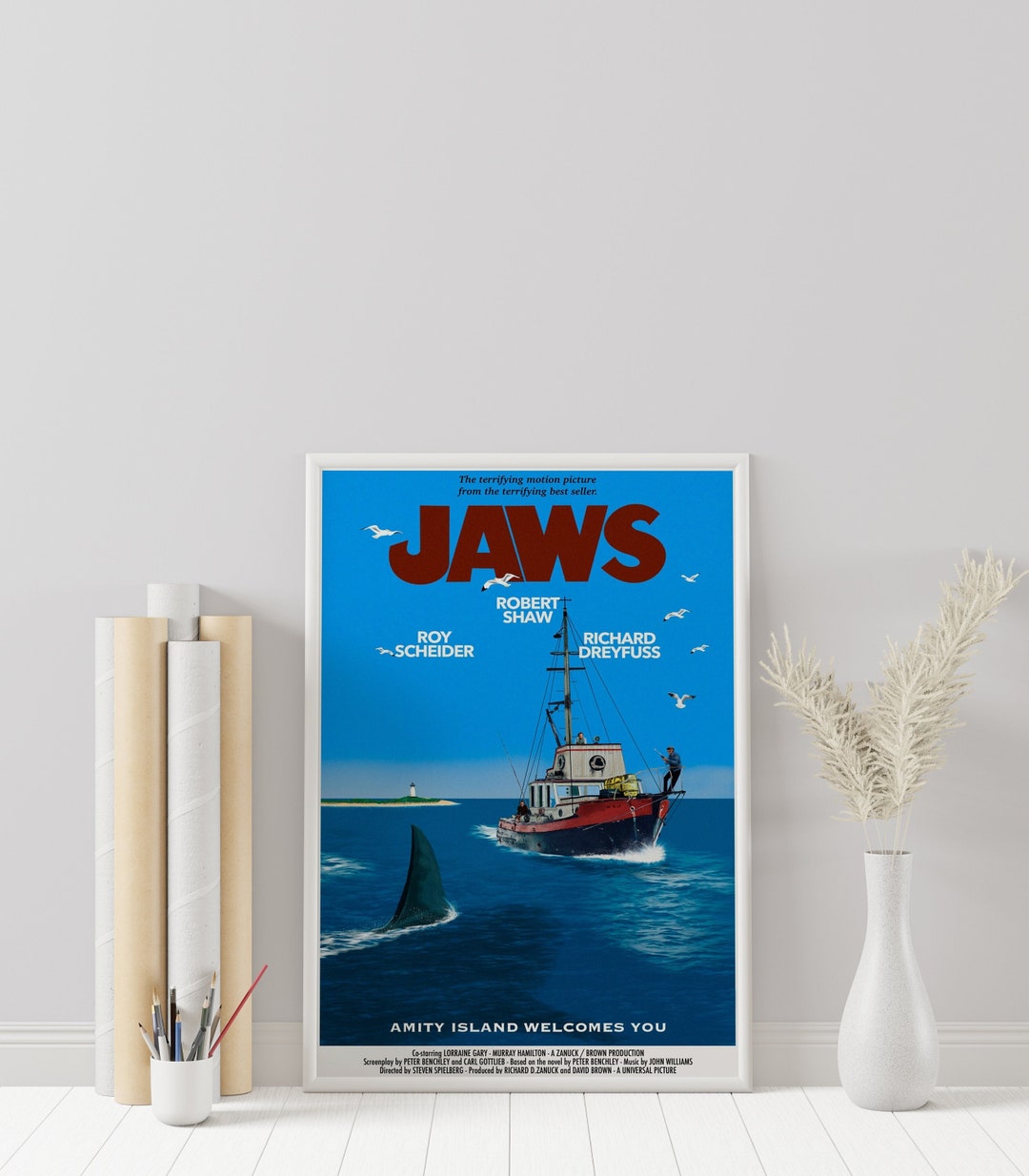 Jaws Movie Poster: Steven Spielberg Film, Retro Wall Art Print - Etsy