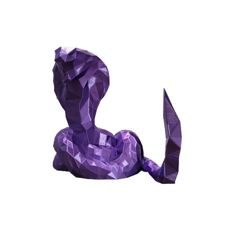 VENOM:3D Printed Low Poly Purple Snake Figure, Snake Sculpture, King ...