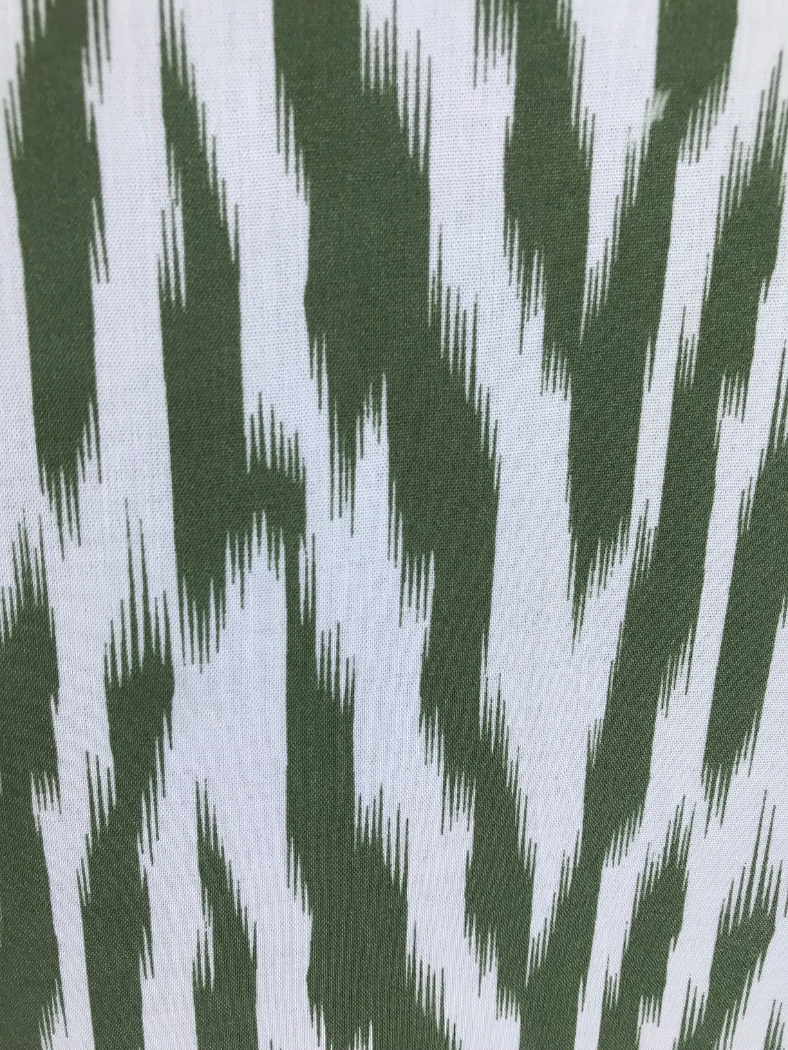 White and Green Cotton Staple Curtains, Two-tone Design Translucent ...