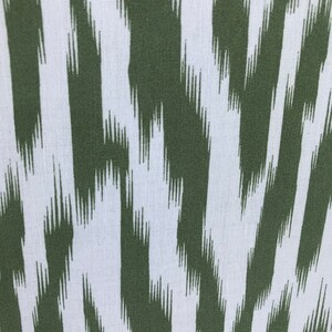 White and Green Cotton Staple Curtains, Two-tone Design Translucent ...