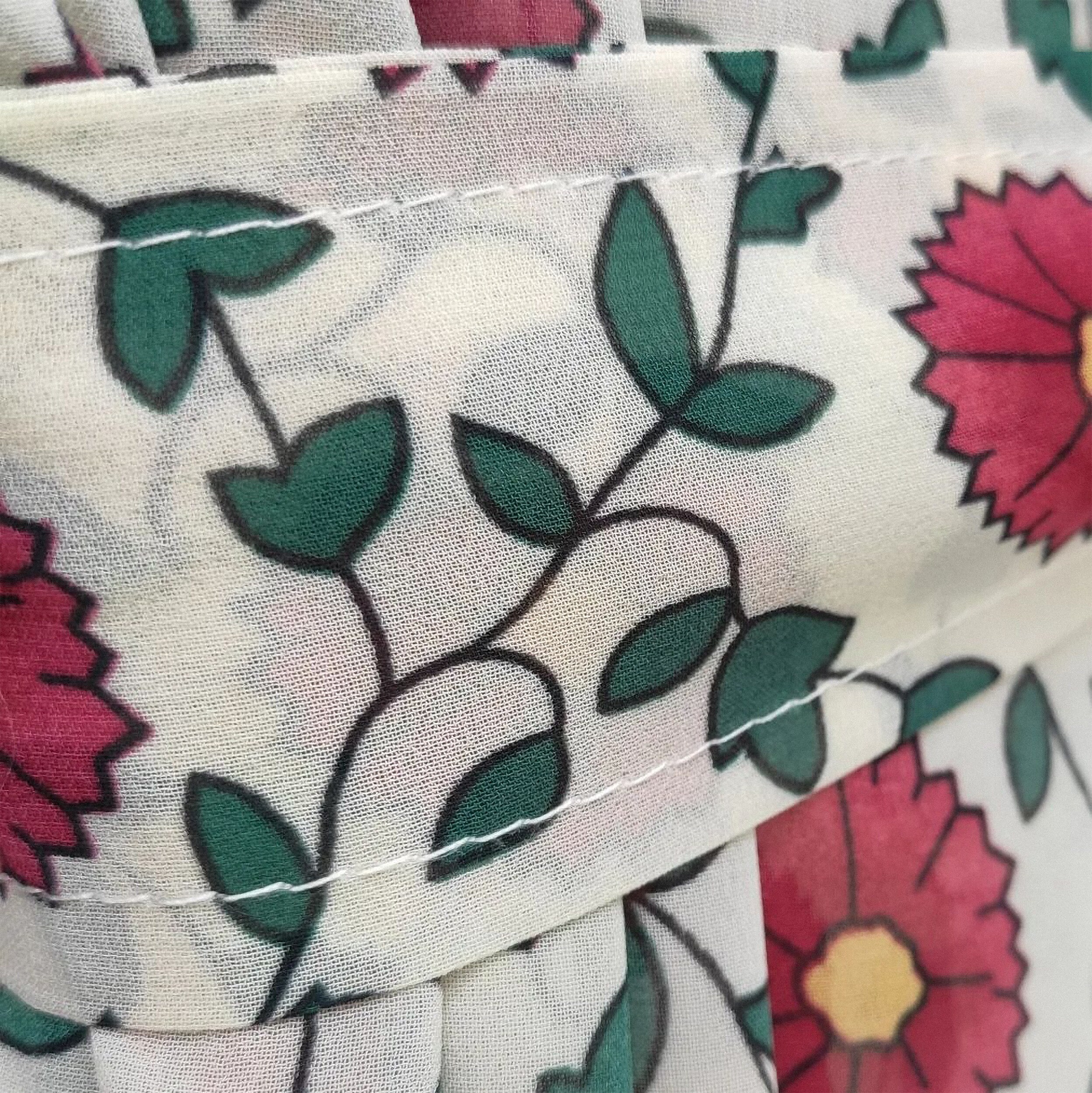 Red Daisies Chiffon Curtains With Curtain Tiebacks, Sheer Floral ...