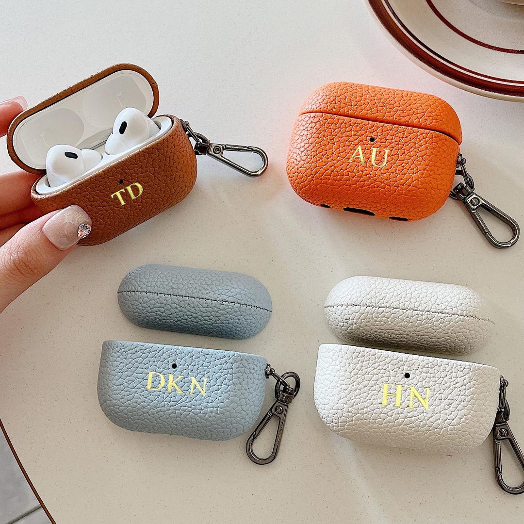Personalised Airpods 1,2,3,4 & Pro 1, 2 Case, Monogram Premium Genuine ...