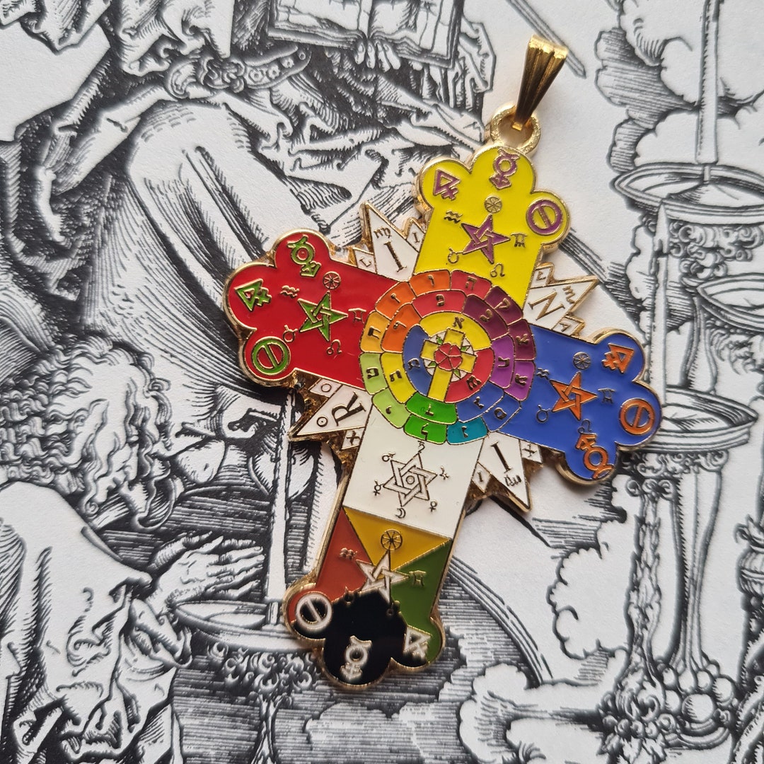 Rose Cross Pendant: Golden Dawn Lamen Rosicrucian Occult Jewelry - Etsy