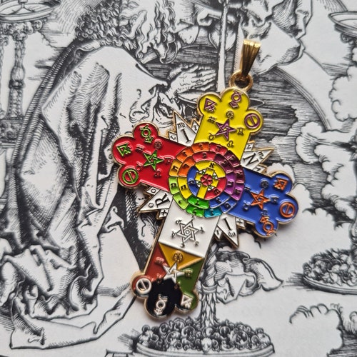 STERLING SILVER Rosicrucian Rose Cross Lamen of the Hermetic - Etsy