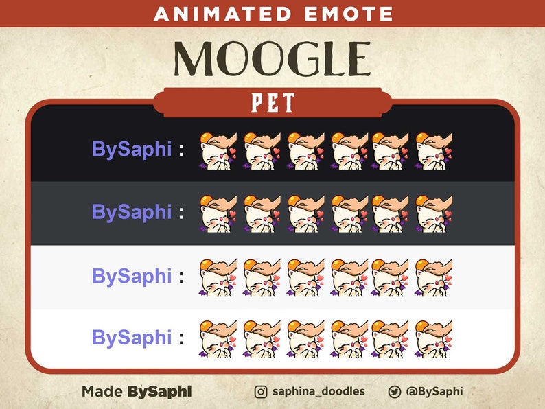 Final Fantasy Moogle Pet Animated Emote | Twitch, Discord, Etc. - Etsy