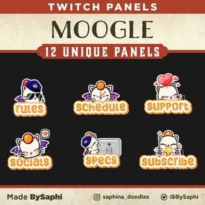 Final Fantasy Moogle Twitch Panels Pack 1 | 12 Unique Panels - Etsy