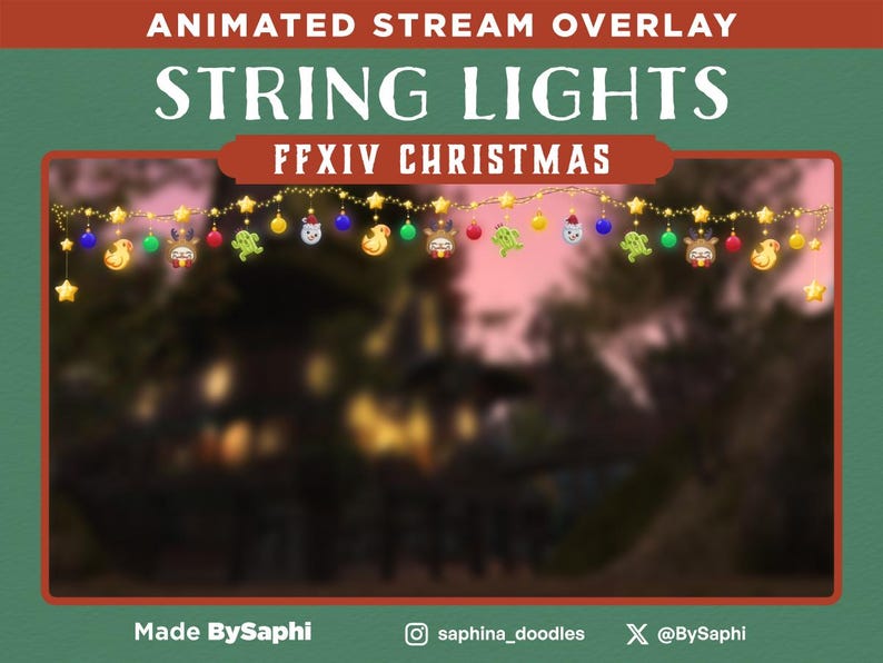 FFXIV Christmas String Lights Animated Twitch Stream Overlay - Etsy
