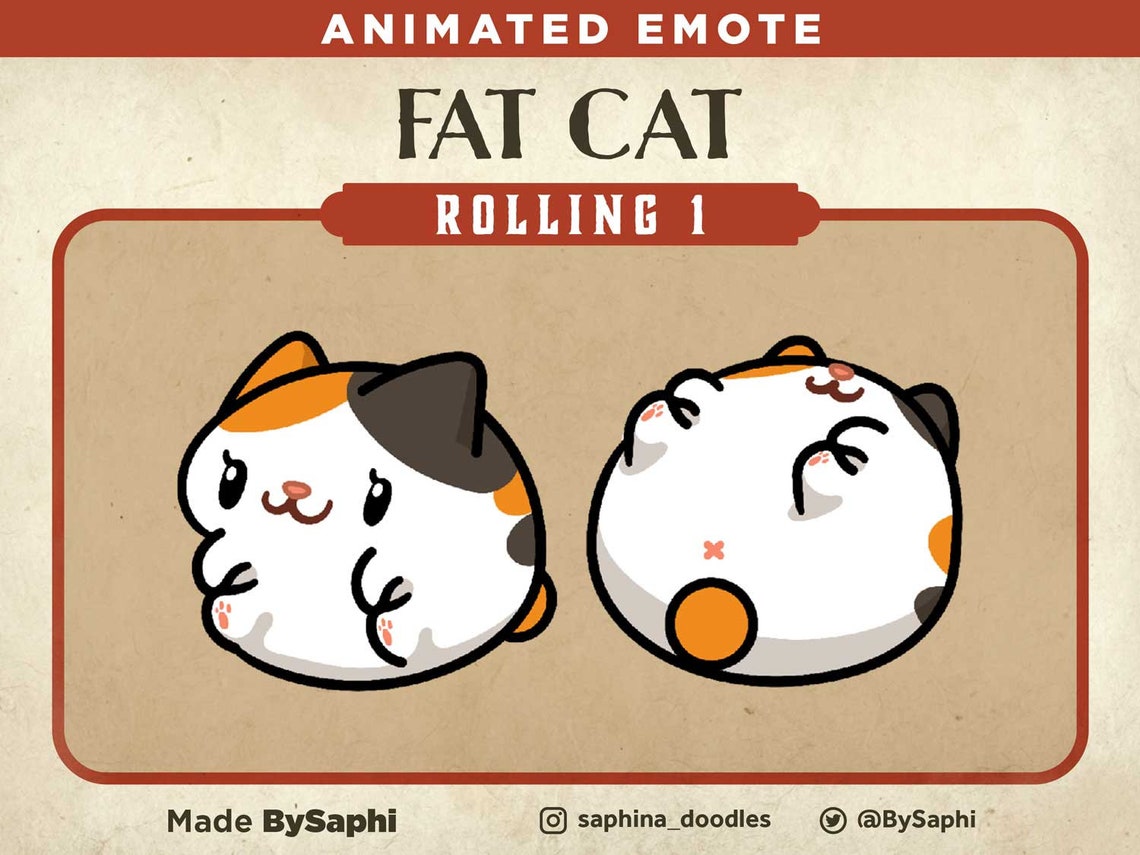 Final Fantasy Fat Cat Rolling 1 Animated Emote | Twitch, Discord, Etc ...